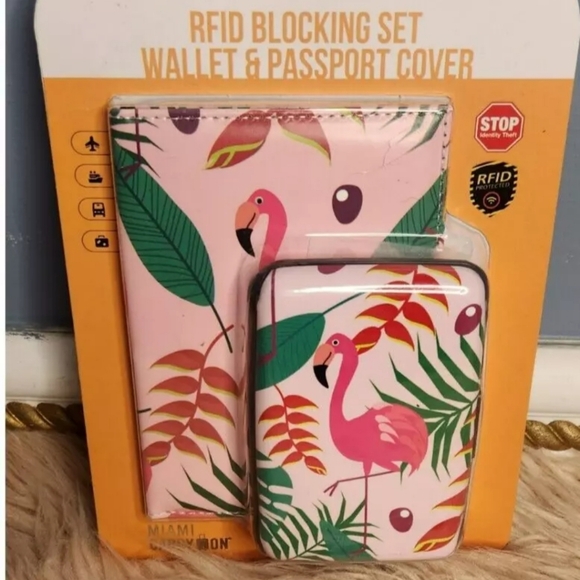 miami | Other | Nwt Passport Cover Wallet 2 Piece Flamingo | Poshmark